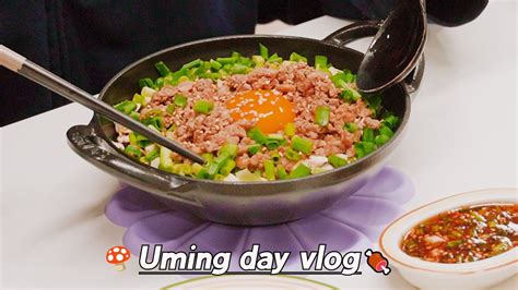 Vlog 주부 집순이 브이로그🥬 스타우브 베이비웍 솥밥에 진심인편👩‍🍳 주방꿀템 강력추천👍 버섯솥밥대패삼겹불고기부추무침 먹고 가죽소파 관리한 일상