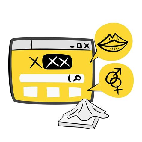 Porn Addiction Watching Pornography Using A Tablet And A Tissue Cartoon Illustration 35278995
