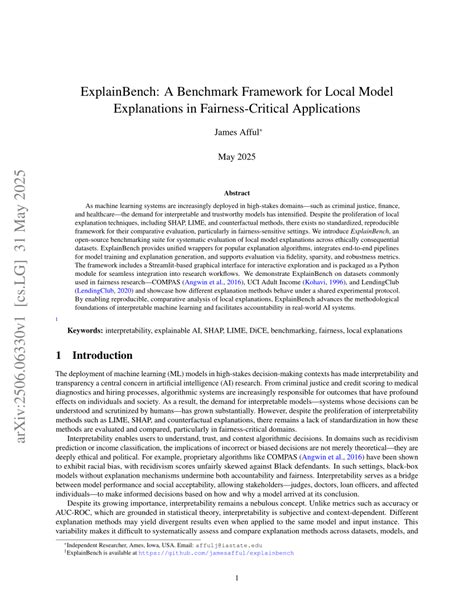 Pdf Explainbench A Benchmark Framework For Local Model Explanations In Fairness Critical