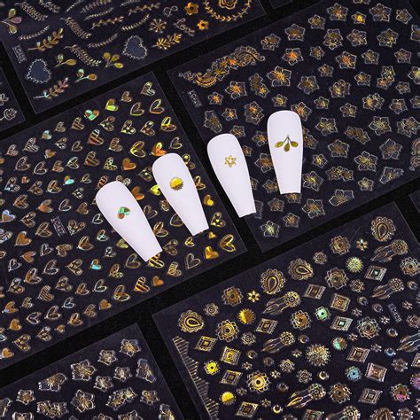 1 시트 3d 홀로그램 레이저 꽃 하트 네일 스티커 봄 꽃 꽃 네일 데칼 네일 아트 장식 디자인 Diy 매니큐어 Aliexpress
