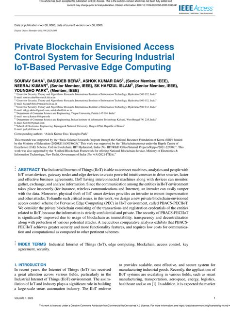 Pdf Private Blockchain Envisioned Access Control System For Securing Industrial Iot Based