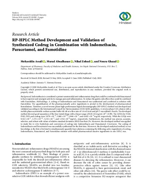 pdf rp hplc method development and validation of synthesized codrug