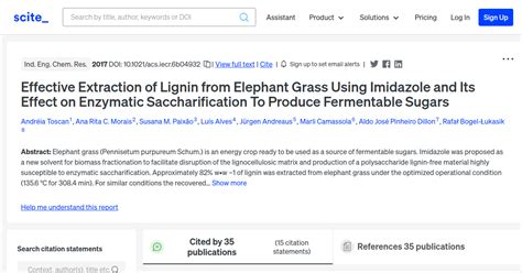 Effective Extraction Of Lignin From Elephant Grass Using Imidazole And Its Effect On Enzymatic