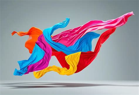 Multicolored Fabric Shapes Are Arranged In Dynamic Compositions Creating A Fluid Visual