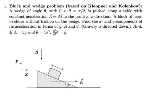Solved Block And Wedge Problem Based On Kleppner And Chegg