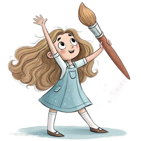 девочка художник кисточка в 2025 г Иллюстрации Школьные плакаты Рисунки