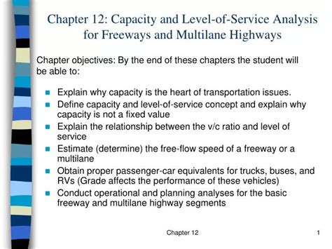 Ppt Chapter 12 Capacity And Level Of Service Analysis For Freeways And Multilane Highways