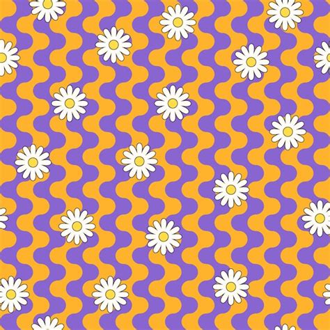 Premium Vector Psychedelic Hippie Pattern Design Seamless Vector