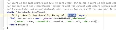 String Type For Uid · Issue 174 · Agoraio Extensionsagora Flutter Sdk