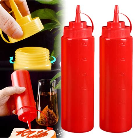 Alexda Condiment Bottles For Liquids 24oz Bottle Plastic Condiment Bottles For Syrup Ketchup