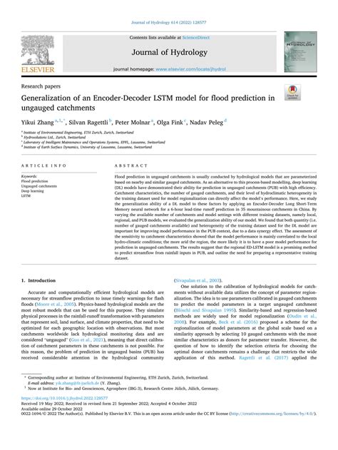Pdf Generalization Of An Encoder Decoder Lstm Model For Flood