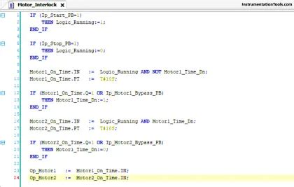 Structured Text PLC Example For Motor Interlocking And Control