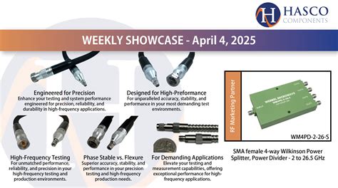 Weekly Showcase Vna Coax Cables For Test And Measurement Hasco Components
