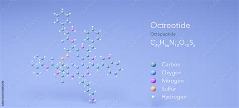 Octreotide Molecule Molecular Structures Octapeptide 3d Model Structural Chemical Formula