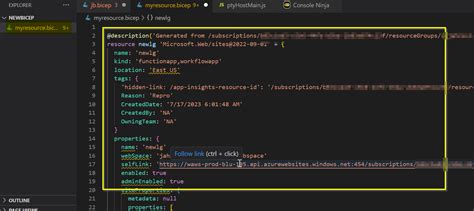 Error Reverse Engineering Azure Resource To Bicep File In Visual