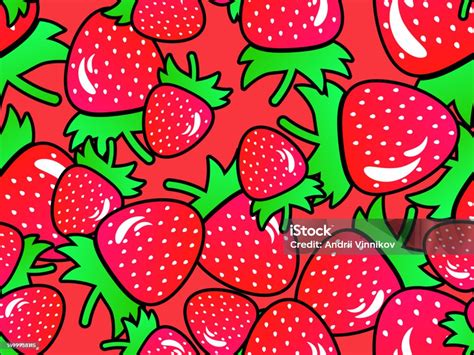 그라데이션 레드 딸기 심리스 패턴 3d 스타일의 딸기가 있는 여름 베리 패턴 포스터 포장지 및 월페이퍼를 디자인합니다 벡터 그림 3차원 형태에 대한 스톡 벡터 아트 및 기타