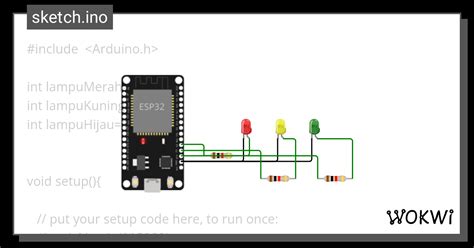 LAMPUMERAH Wokwi ESP32 STM32 Arduino Simulator
