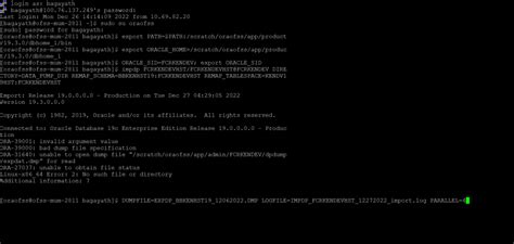 Ora 39001 Invalid Argument Value Ora 39000 Bad Dump File