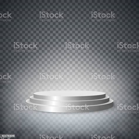 둥근 무대 연단 흰색 배경에 고립 된 받침대 벡터 그림입니다 공연에 대한 스톡 벡터 아트 및 기타 이미지 공연 기하 도형