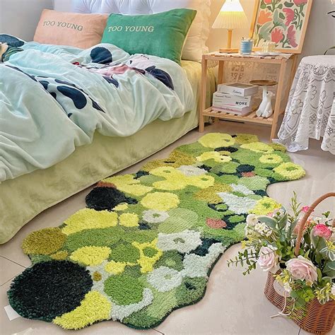 Fuhome 거실용 숲 이끼 카펫 침실용 두꺼운 침대 옆 러그 거실 장식 플로팅 윈도우 매트 Aliexpress