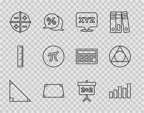 Set Line Triangle Math Graph Schedule Chart Diagram Xyz Coordinate