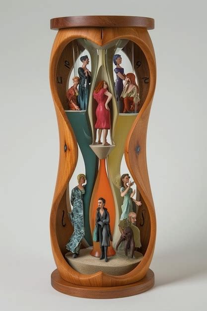 Premium Photo 3d Poster Of A Stylized Hourglass With Women At Different Stages Of Life Inside