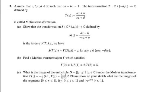 Solved 3 Assume That A B C D E R Such That Ad Bc 1 Chegg Com