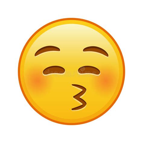 Kissing Face With Closed Eyes Large Size Of Yellow Emoji Smile Stock