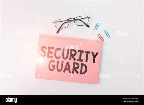 Sign Displaying Security Guard Business Concept Tools Used To Manage