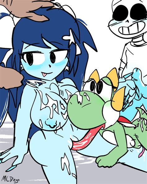 Rule 34 2d Big Breasts Blue Skin Breasts Cha Ashdiary Crossover Crysty Ashdiary Cum