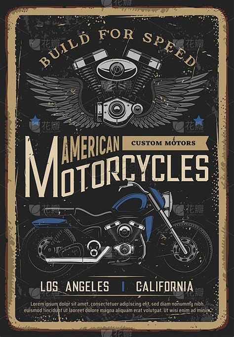 老式摩托车海报，摩托车摩托车