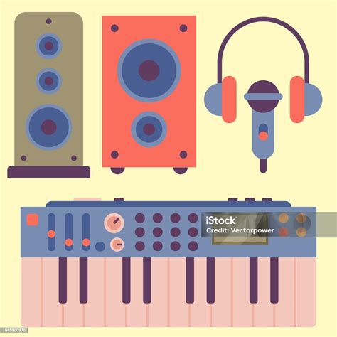 힙합 액세서리 음악가 악기 Breakdance 표현 랩 음악 Dj 벡터 일러스트 레이 션 Brand Name Video Game