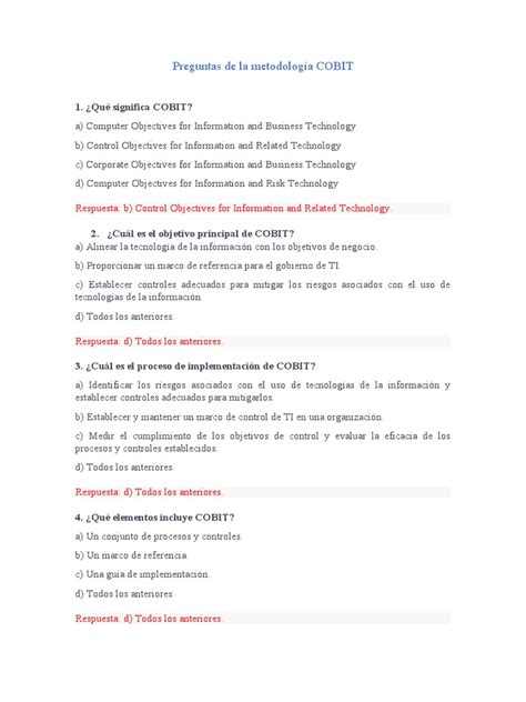 Metodologia Cobit Pdf Cobit Seguridad De Información
