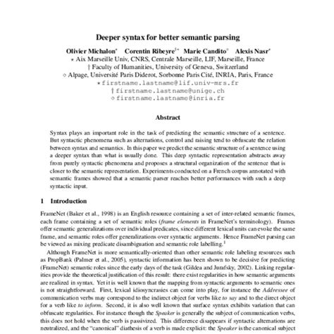 Deeper Syntax For Better Semantic Parsing Acl Anthology