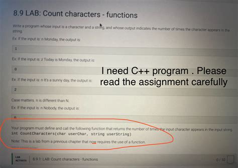 Solved 89 ﻿lab Count Characters ﻿function C