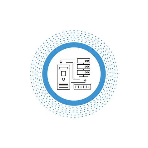 Combination Data Database Electronic Information Line Icon Vector Isolated Illustration