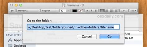 Save To A Target Directory Or Buried Path In Mac Os X The Fast Way