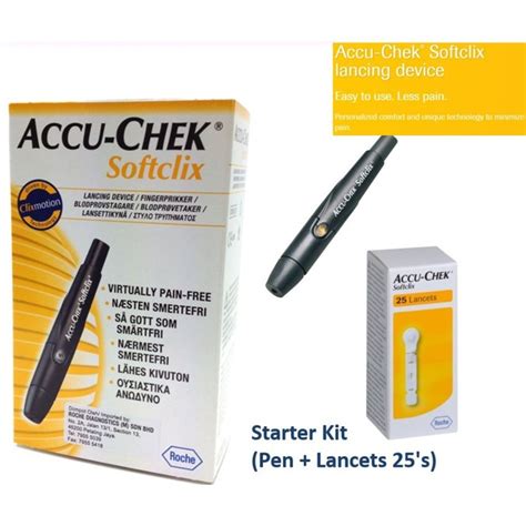 Accu Chek Softclix Set Pen Lancets 25s Lancing Device Kit Accuchek Accu Check Soft Clix Pen