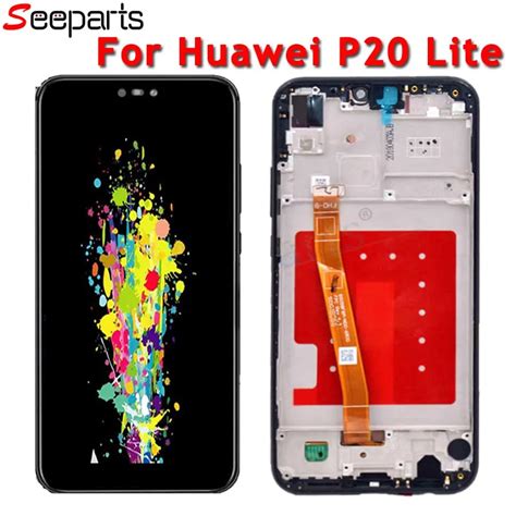 5 84 Original LCD For HUAWEI P20 Lite Display Touch Screen With Frame For HUAWEI P20 Lite LCD