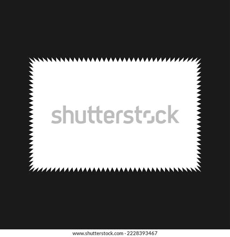 Zigzag Edge Rectangle Shape Border Frame Stock Vector Royalty Free