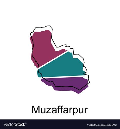 Map Of Muzaffarpur City Modern Outline High Vector Image