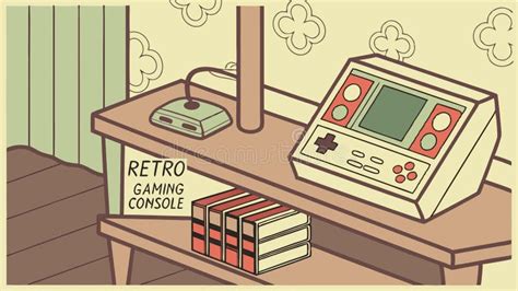 Retro Gaming Console Set Vintage Video Games Nostalgia Vector Design Generative Ai Stock Vector