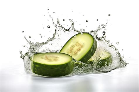 Premium Ai Image Fresh Cucumber Slices