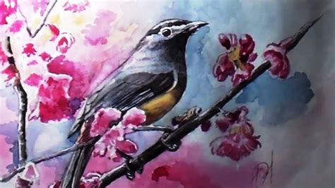 Как нарисовать птицу Видеоурок для начинающих как рисовать птиц акварелью Youtube