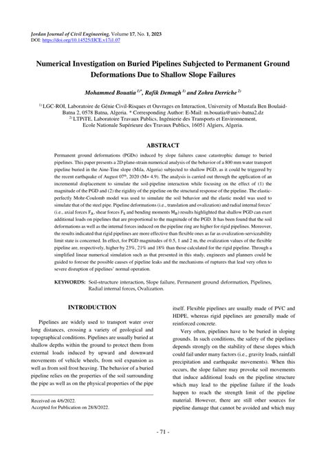 pdf numerical investigation on buried pipelines subjected to