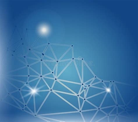 Blue Cyberspace Polygonal Vector Background Stock Vector Illustration