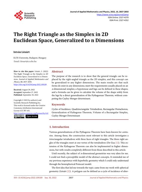 pdf the right triangle as the simplex in 2d euclidean space