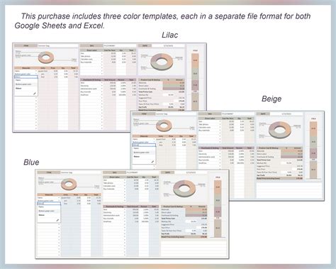 Product Costing Template EXCEL Product Planner Pricing Template Pricing Markup Template