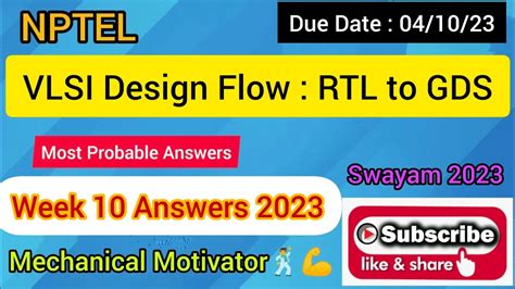 Vlsi Design Flow Rtl To Gds Week 10 Quiz Assignment 10 Solution