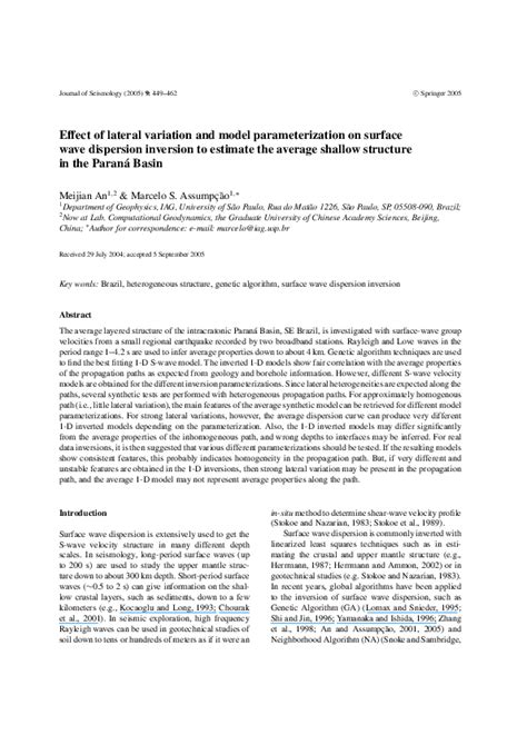 pdf effect of lateral variation and model parameterization on surface